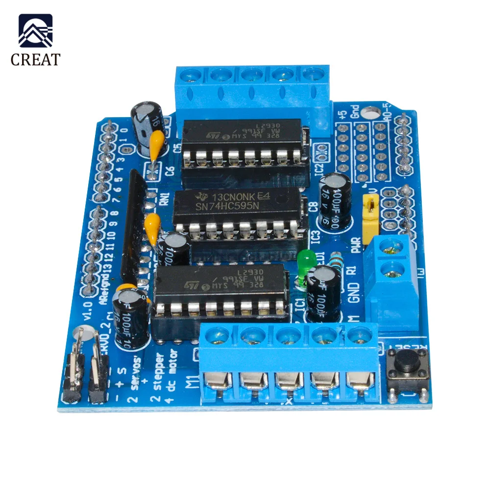 L293d motor shield stepper driver board módulo de controle placa de ...