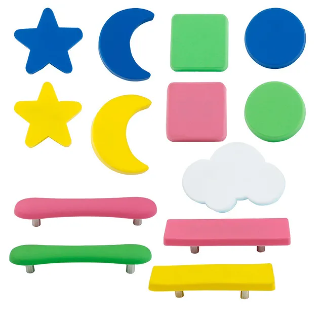 Children Room Knobs and Handles Moon Cartoon Furniture Handles Plastic Star Cloud Door Knob Kids ...