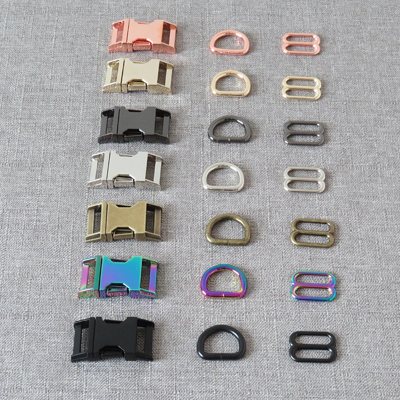 1set 15mm 20mm 25mm Strong Hardware Metal Straps Slider D Ring Release ...