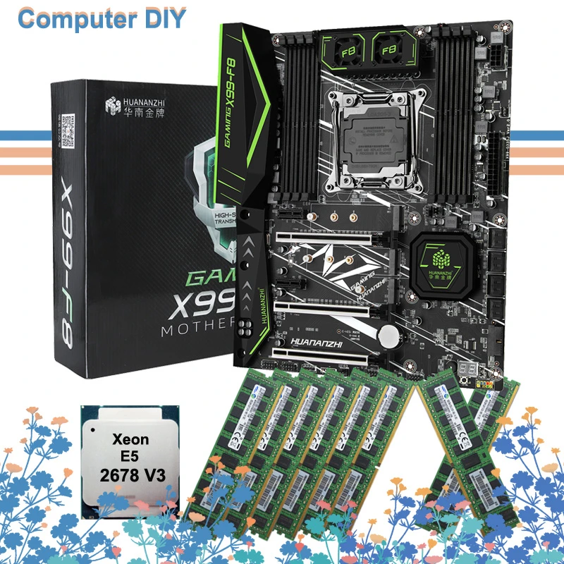 New arrival HUANANZHI X99 F8 motherboard with dual M.2 slots M.2 WIFI ...