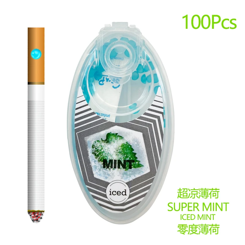 100pcs Mix Fruit Flavor ICE Menthol Capsule Super Mint Beads Explosion Pops Cigarette Filter ...
