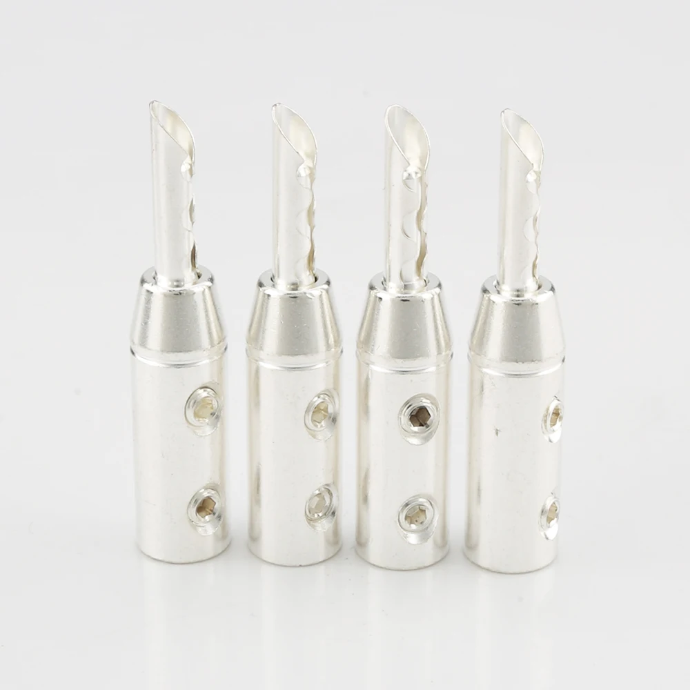 Audiocrast-B835S-4Pcs-Silver-plated-Banana-Connector-Silver-plated-BFA ...