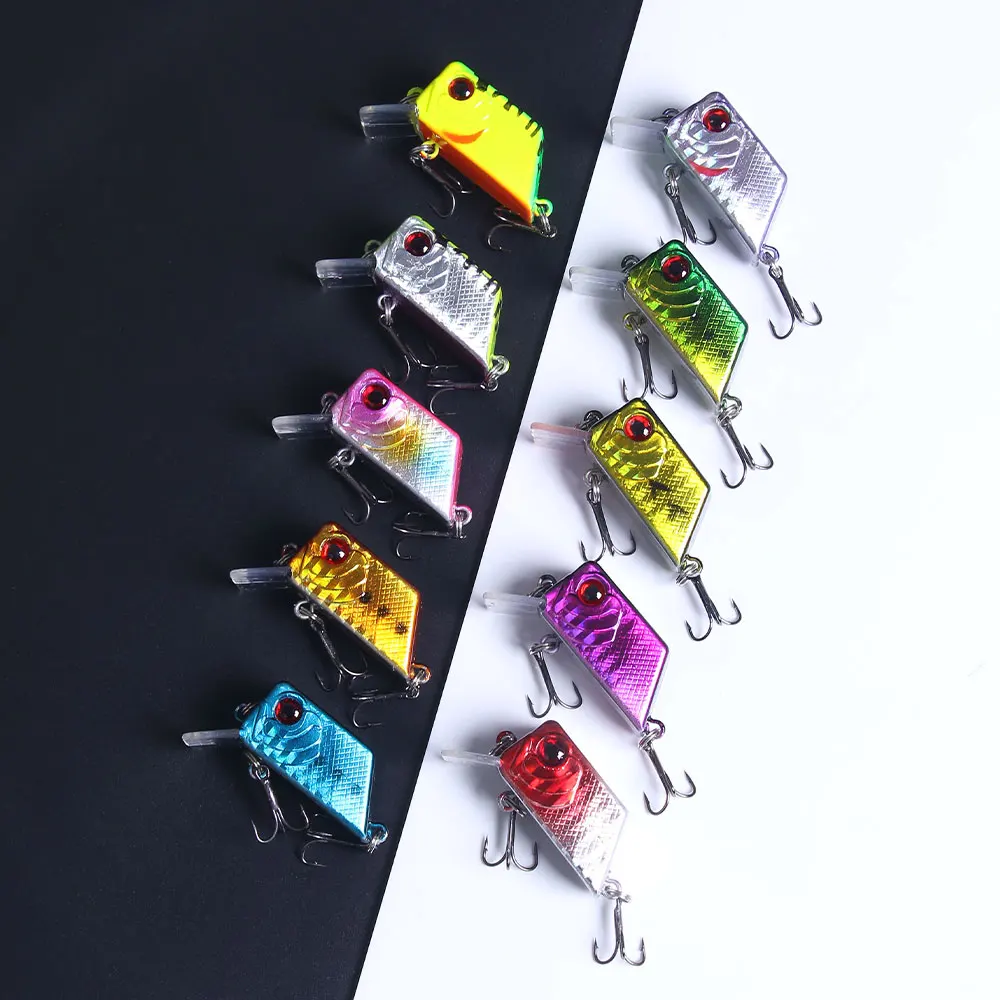 HENGJIA Cube Mini Wobblers Pike Fishing Lure 4.5cm 7g Crankbaits Minnow ...