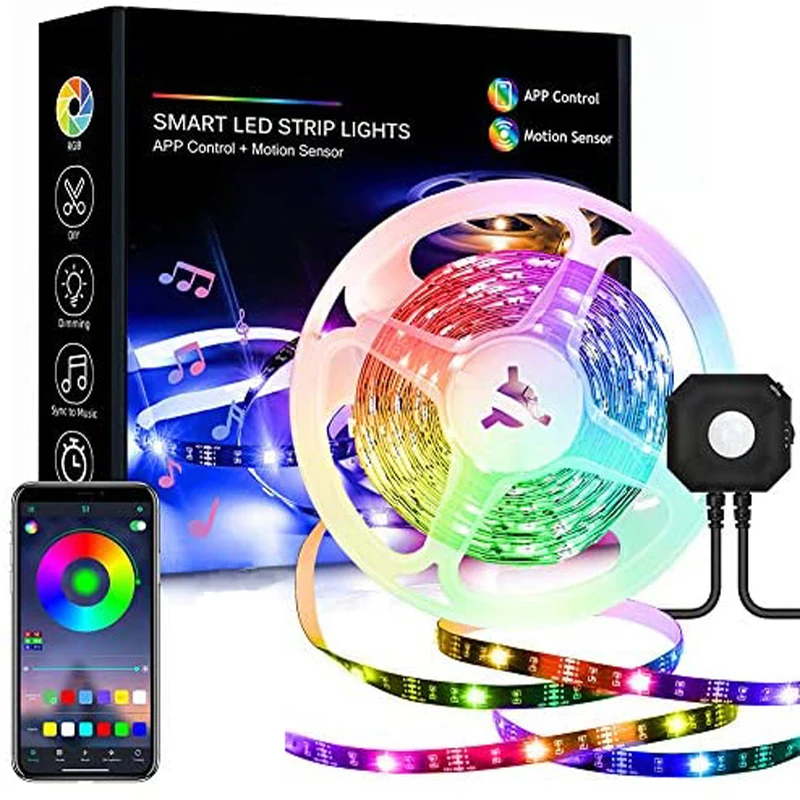 Motion Sensor LED Strip Warm Light USB LED Light Strip RGB LED Tape LED ...