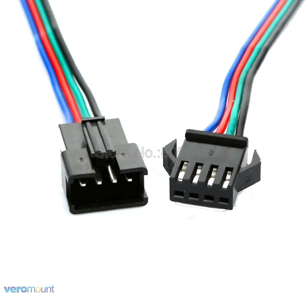 10 100 Pairs 4Pin 4 Pin JST SM Connector Male to Female SM Plug ...