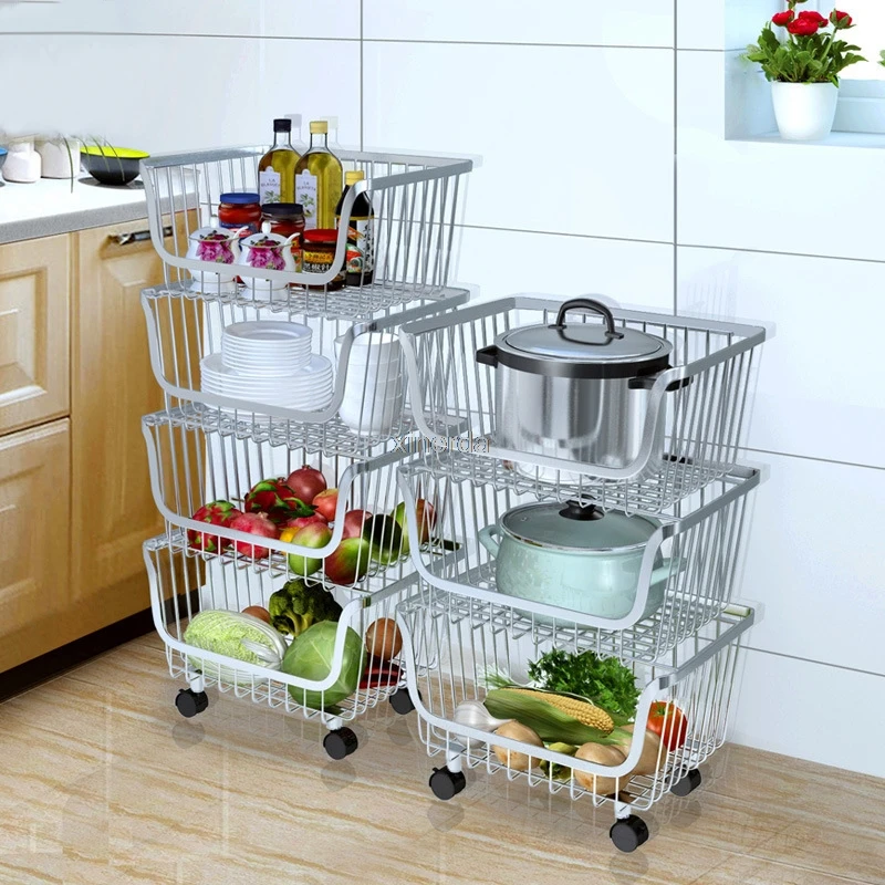 304 stainless steel kitchen rack landing household goods storage basket ...