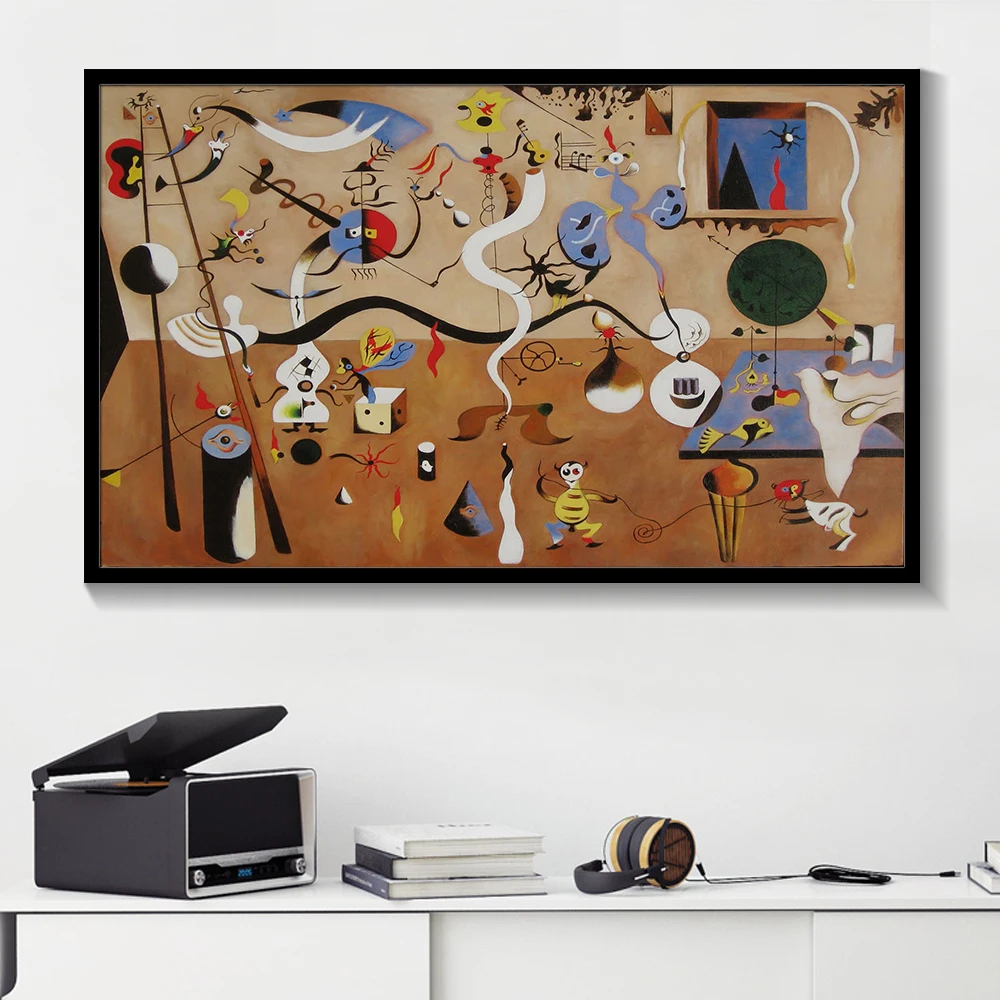 Abstract Reproductions Paintings by Joan Miro Printed on Canvas ...
