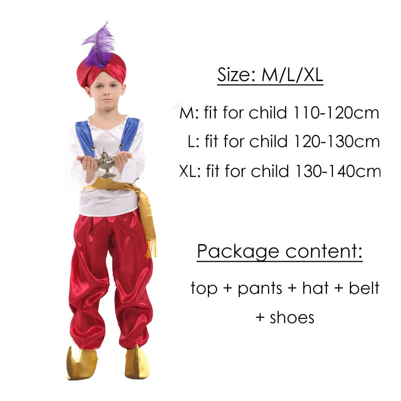 Umorden Child Arab Arabian Sheik Prince King Costume for Kids Arabian ...