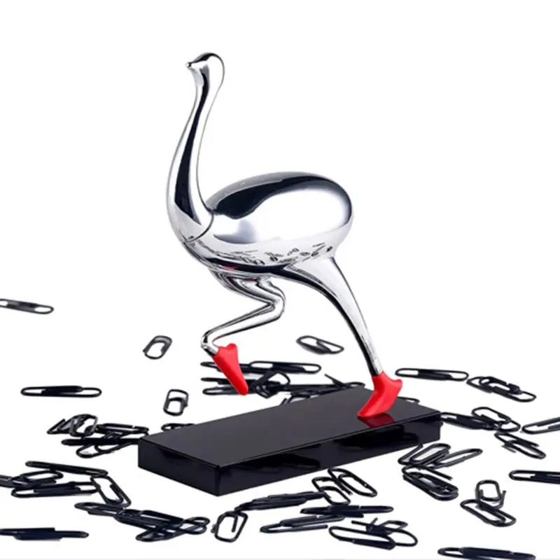 Ostrich Magnetic Desktop Paper Clip Holder Dispenser Office Gift ...