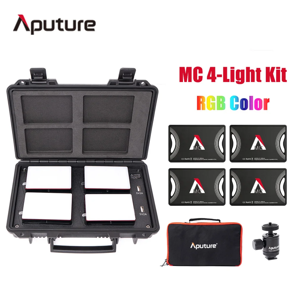 Aputure Kit de viaje de luz AL MC 4, luz de película RGB HSI CC TFull ...