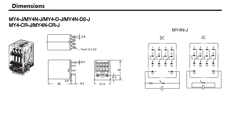 OMRON 내 범용 릴레이 작동 표시기 MY4N J 구형 14 핀 4PDT 6V 110V DC/ 12V 220V AC 50HZ/60HZ|릴레이| - AliExpress
