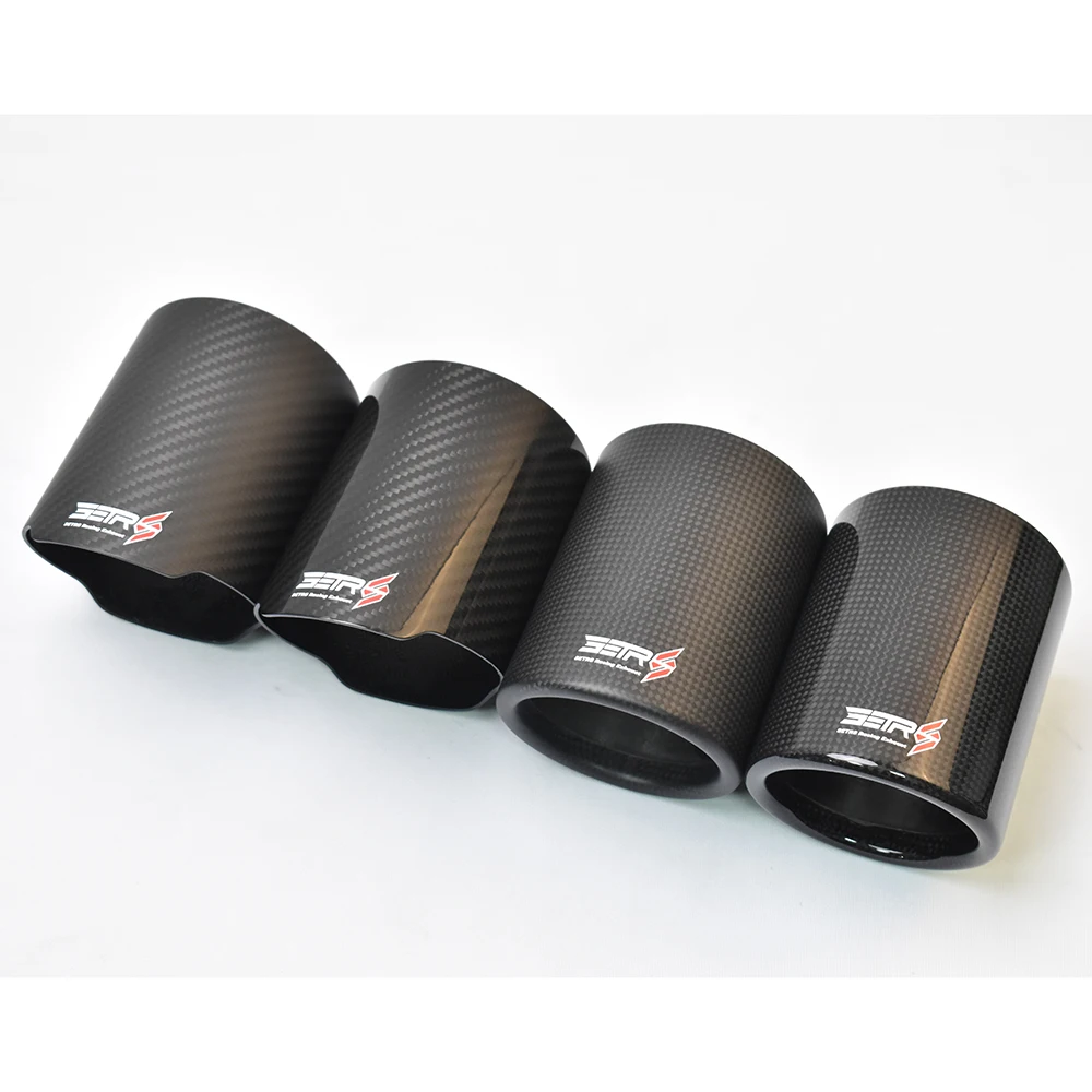 1 PC Setrs Logo Car Universal Matt Glossy Carbon Fiber Exhaust Muffler ...