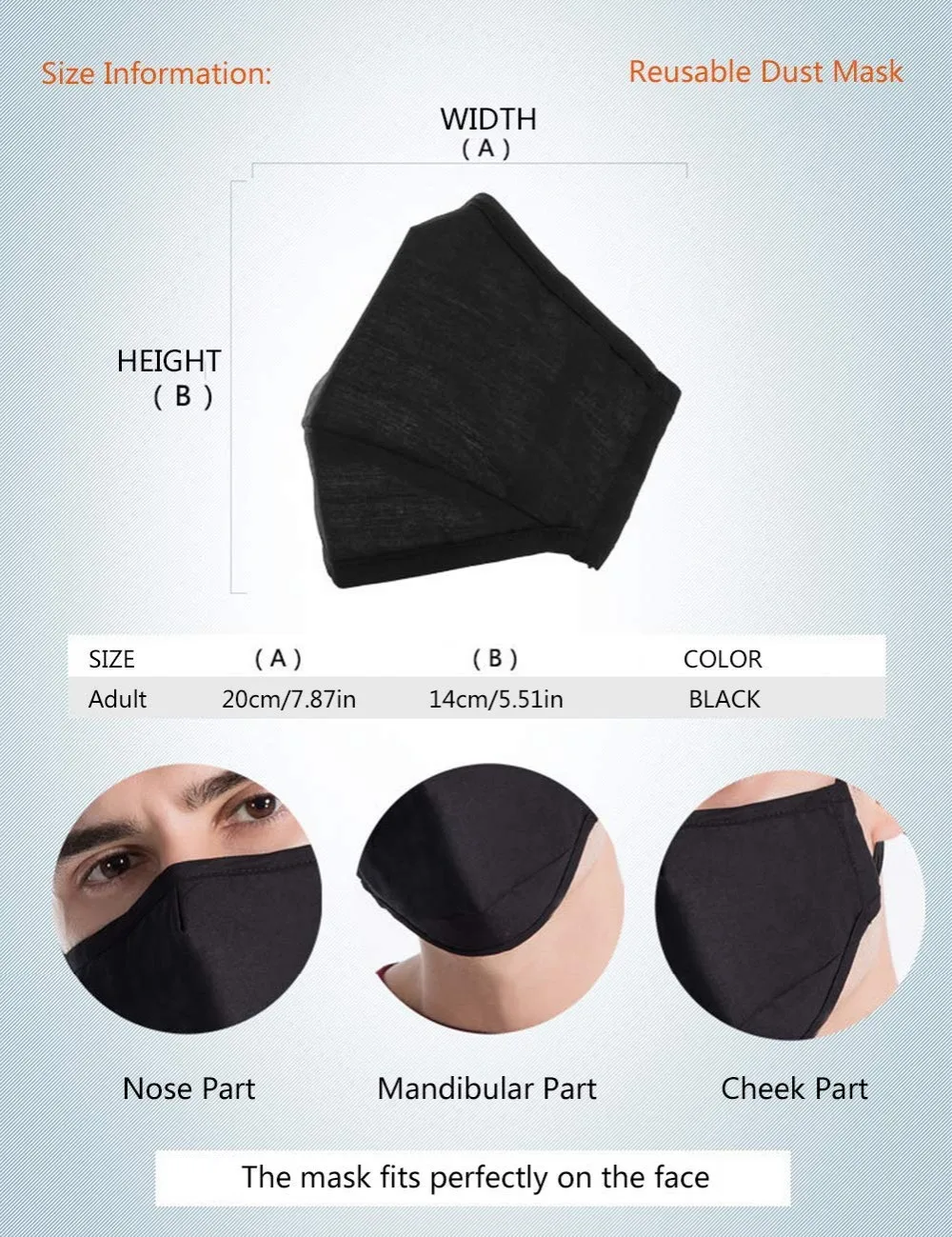 Face Mask With KN90 5-Ply PM 2.5 Activated Carbon Filters Reusable ...