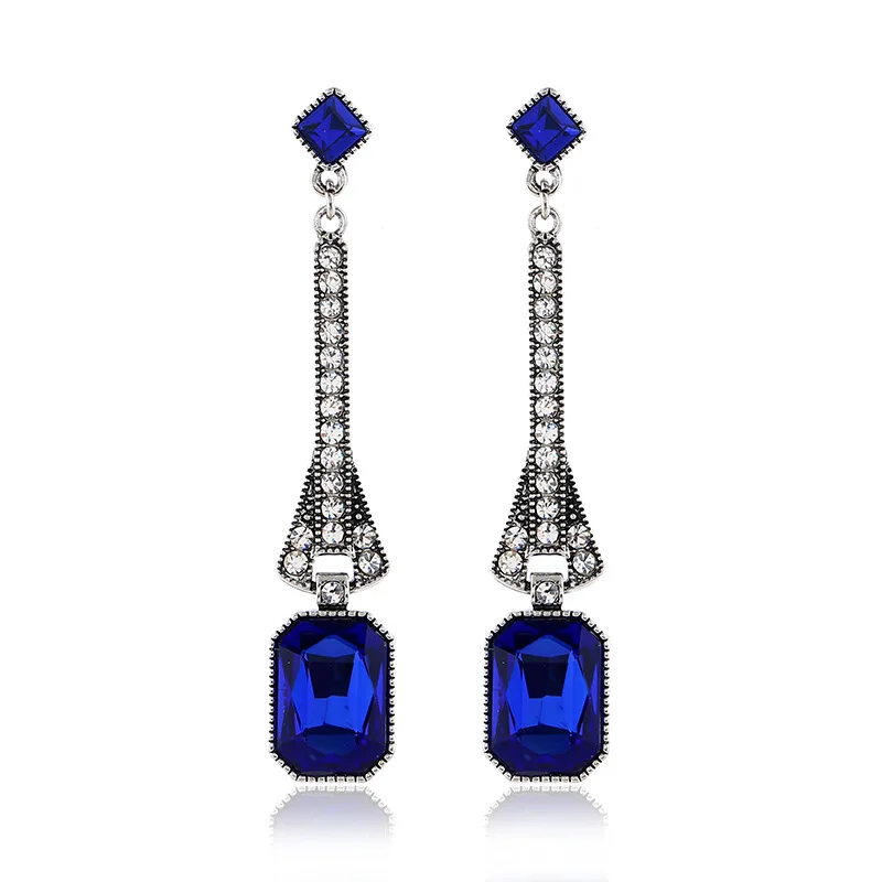 Cross-Border-Fashion-Earrings-Luxury-Alloy-Square-Gem-Earrings-Tassel ...