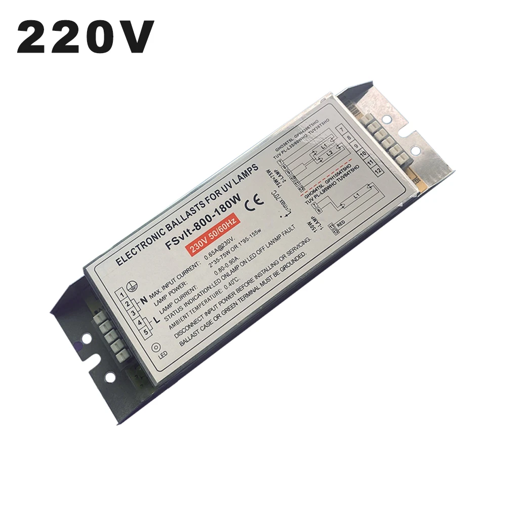 AC220V 180W Electronic Ballast UV Lamp Ballast 2G11 Ultraviolet Sterilizing Light Ballast For 4 ...