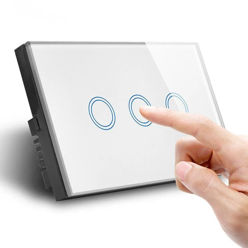 AU-US-standard-Wall-Touch-Screen-Control-Switch-3-gang-1way-AC-110-240V ...