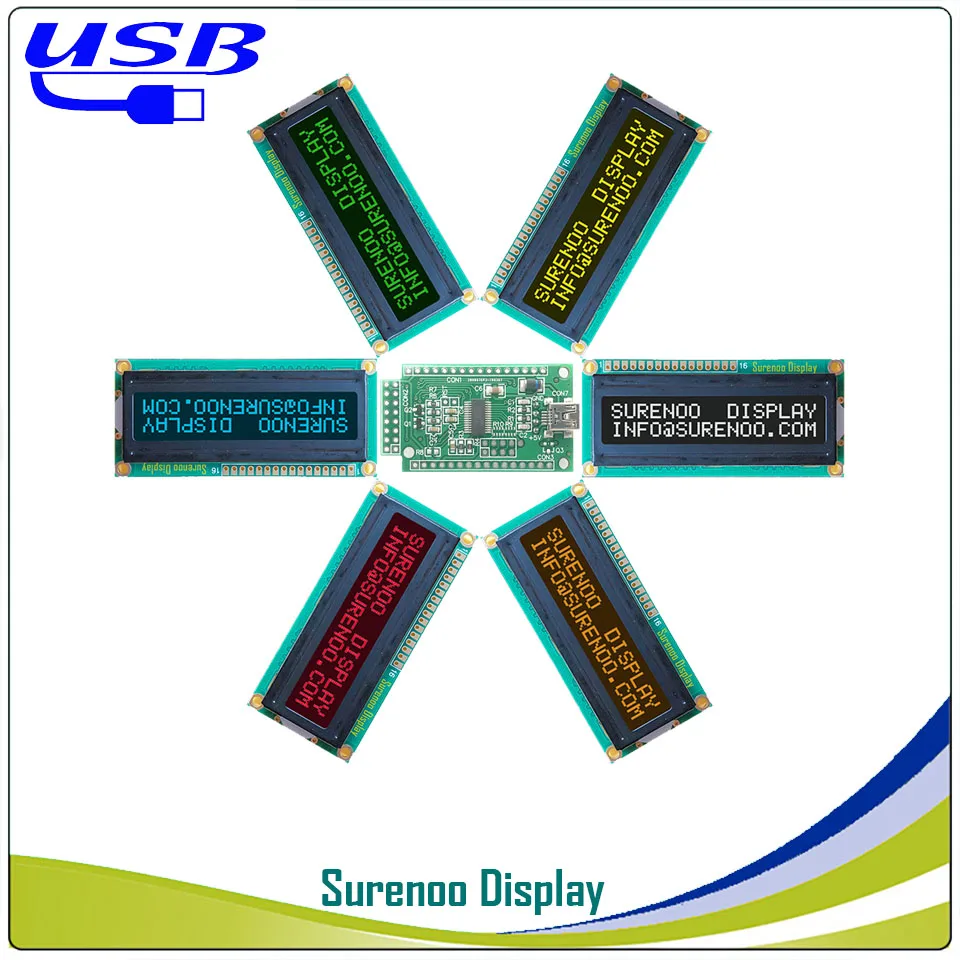 LCD2USB USB 162 16X2 1602 Character LCD Module Display Screen Panel ...