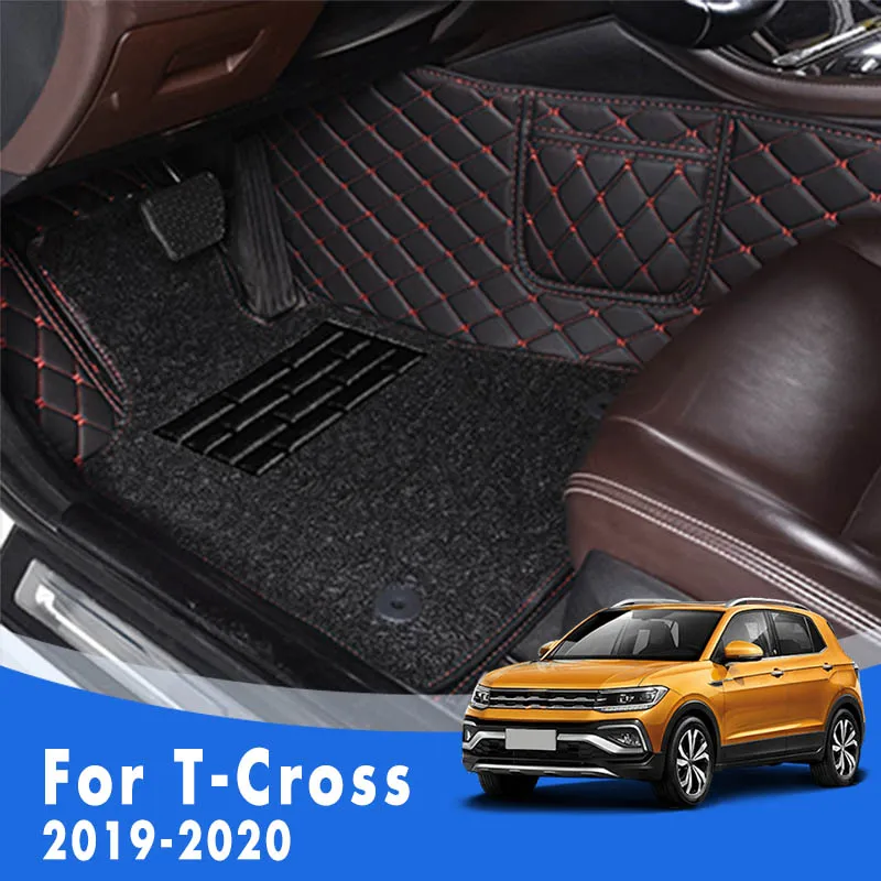 Alfombrillas de doble capa para coche, accesorios para Volkswagen vw, t ...