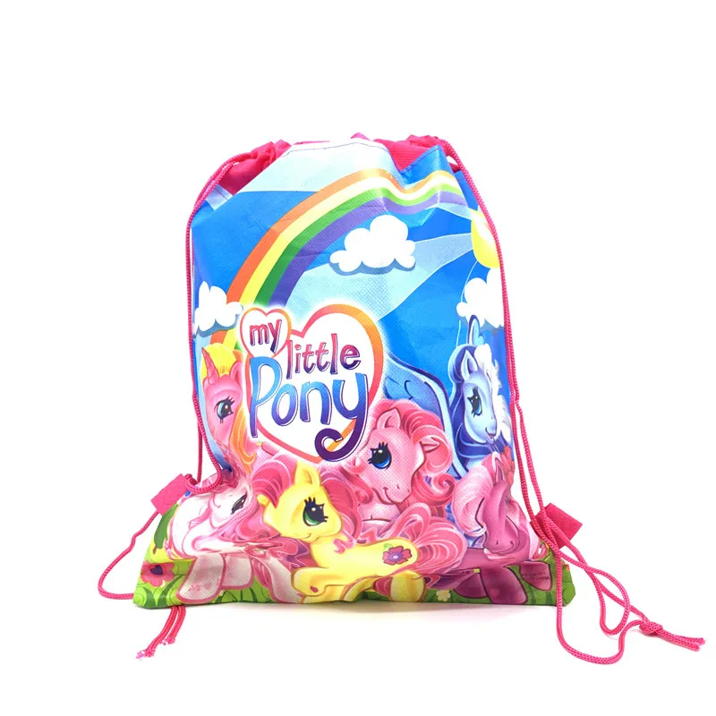 12/24pcs Little Pony Cartoon Non Woven Fabrics Drawstring Bags Girls ...