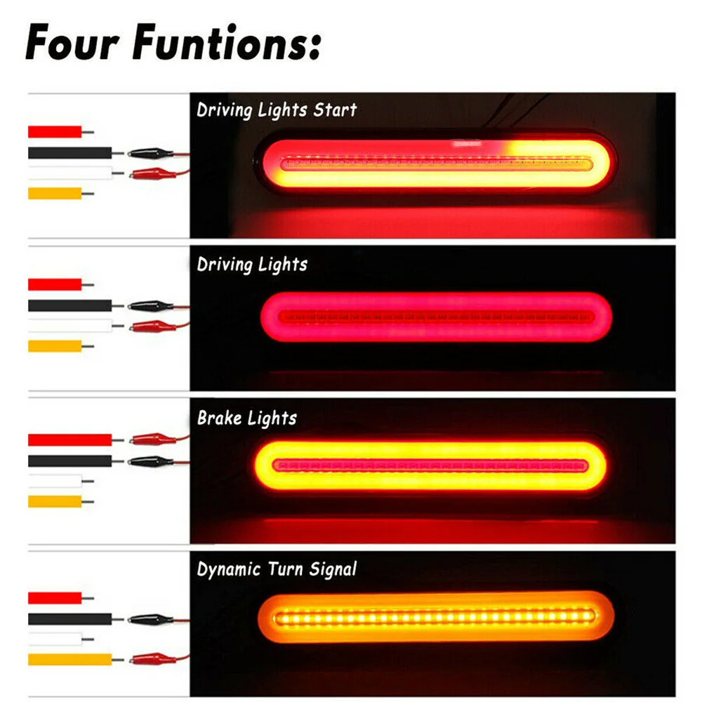 Brake LED Light Turn Signal Lamp Halo Ring Waterproof Set Parts ...