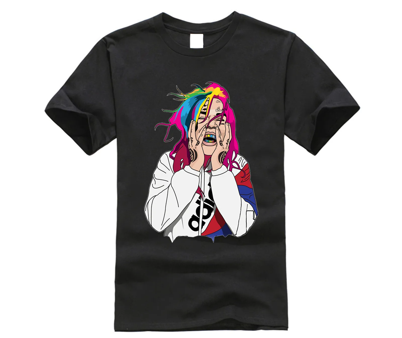 6ix9ine camiseta Tekashi69 rapero Tees 3D impresión Tees gran oferta ...