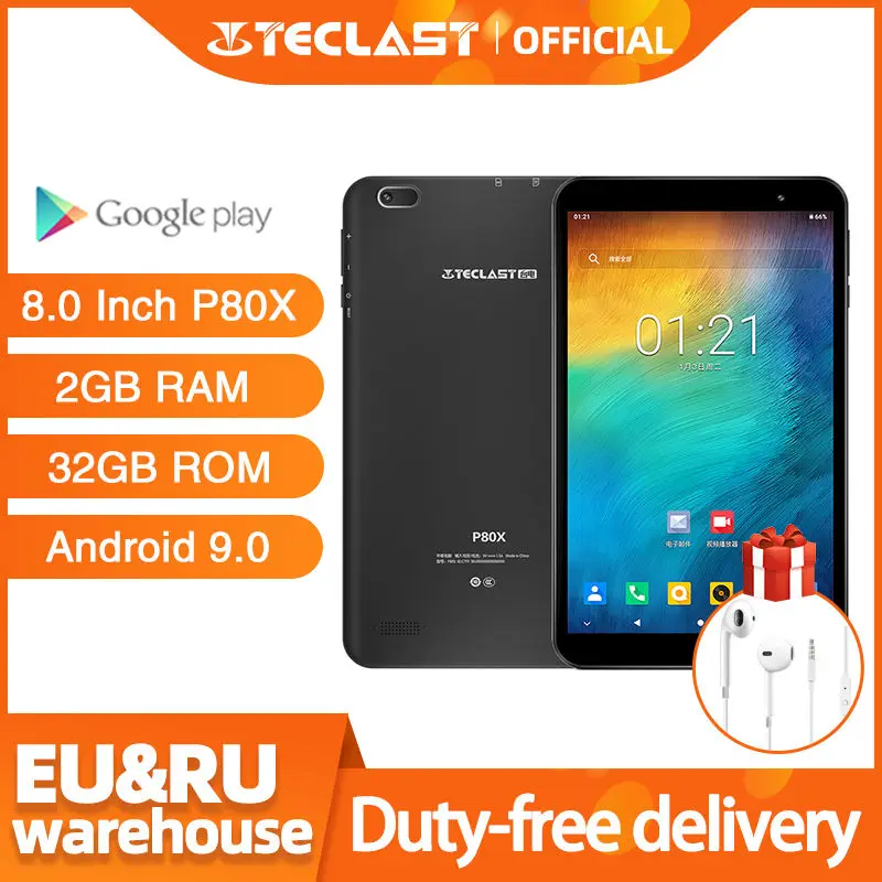 Teclast p80x 4g tablet android 9.0 netbook phablet tablets 8 polegada 1280x800 sc9863a octa ...