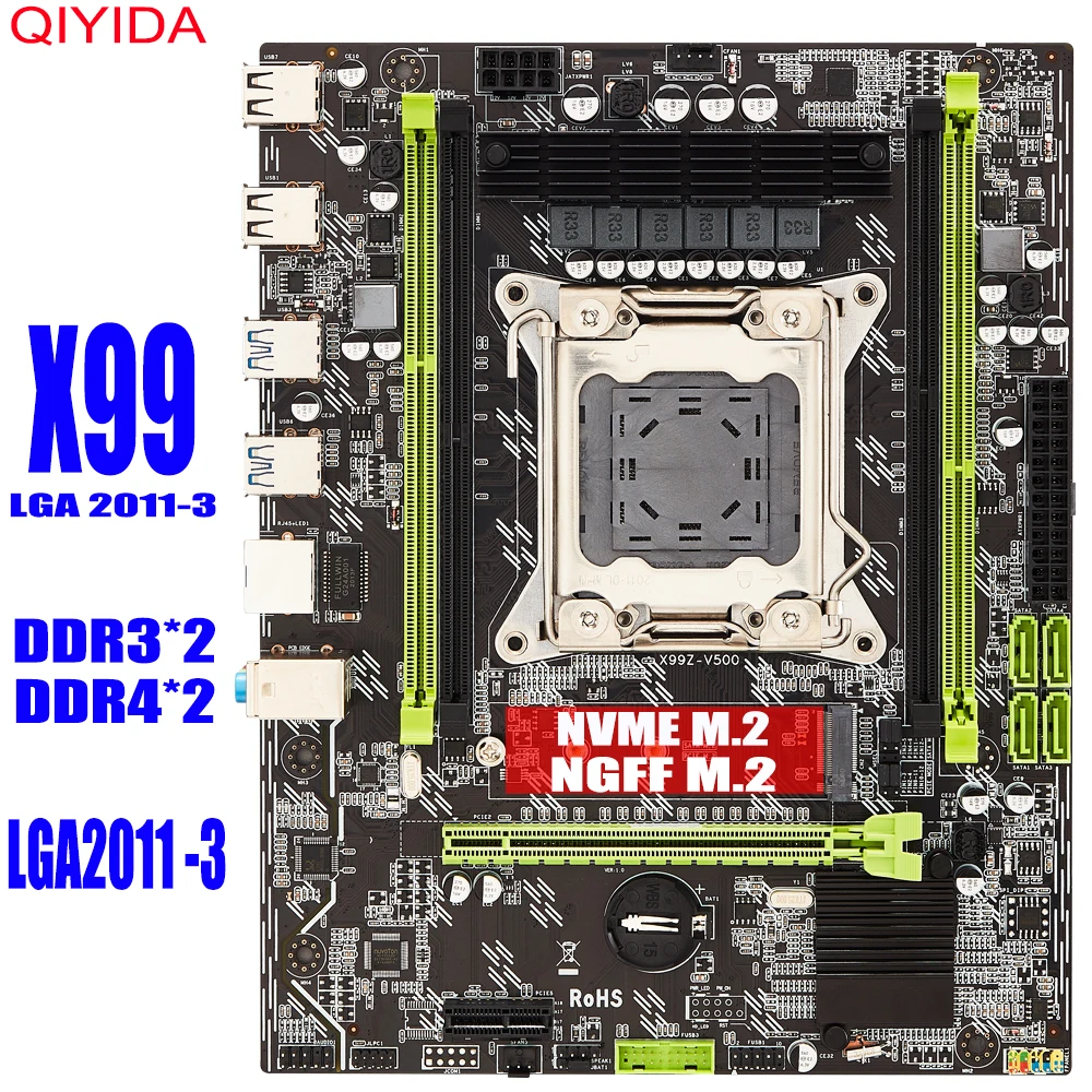 X99 Motherboard C612 chip Intel LGA2011 3 motherboard x99 v500 Todas As Séries DDR3/DDR4 RECC ...