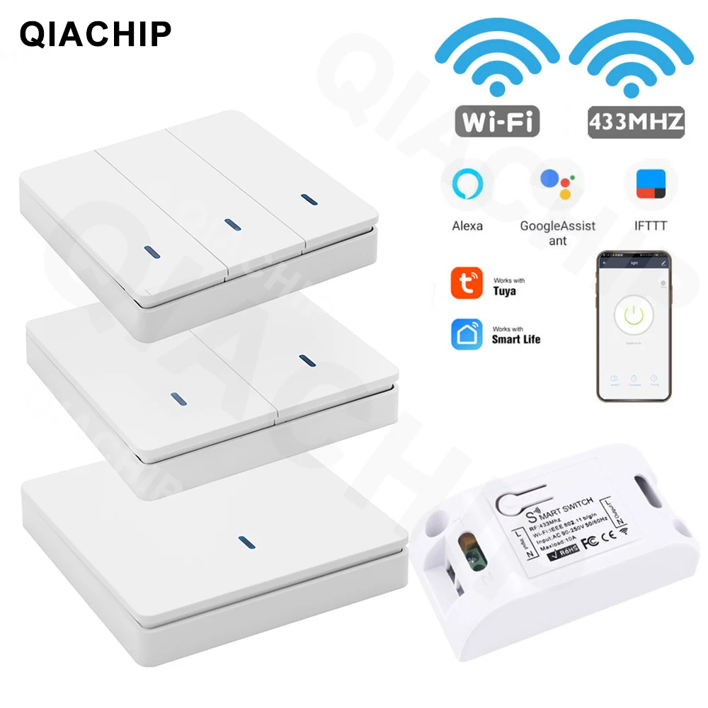 Qiachip Tuya Smart Life App Switch Light Wifi+rf Wireless Remote ...