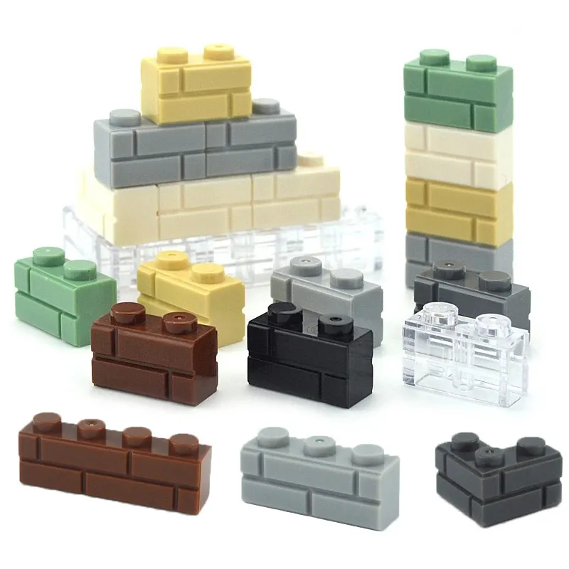 DIY Building Blocks Wall Figures Bricks 1x2 1x3 1x4 L Dots Educational ...