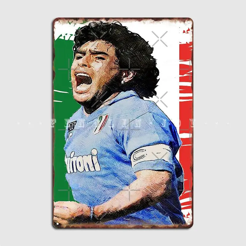 Diego-Armando-Maradona-Napoli-Italia-Flag-Design-Poster-Metal-Plaque ...
