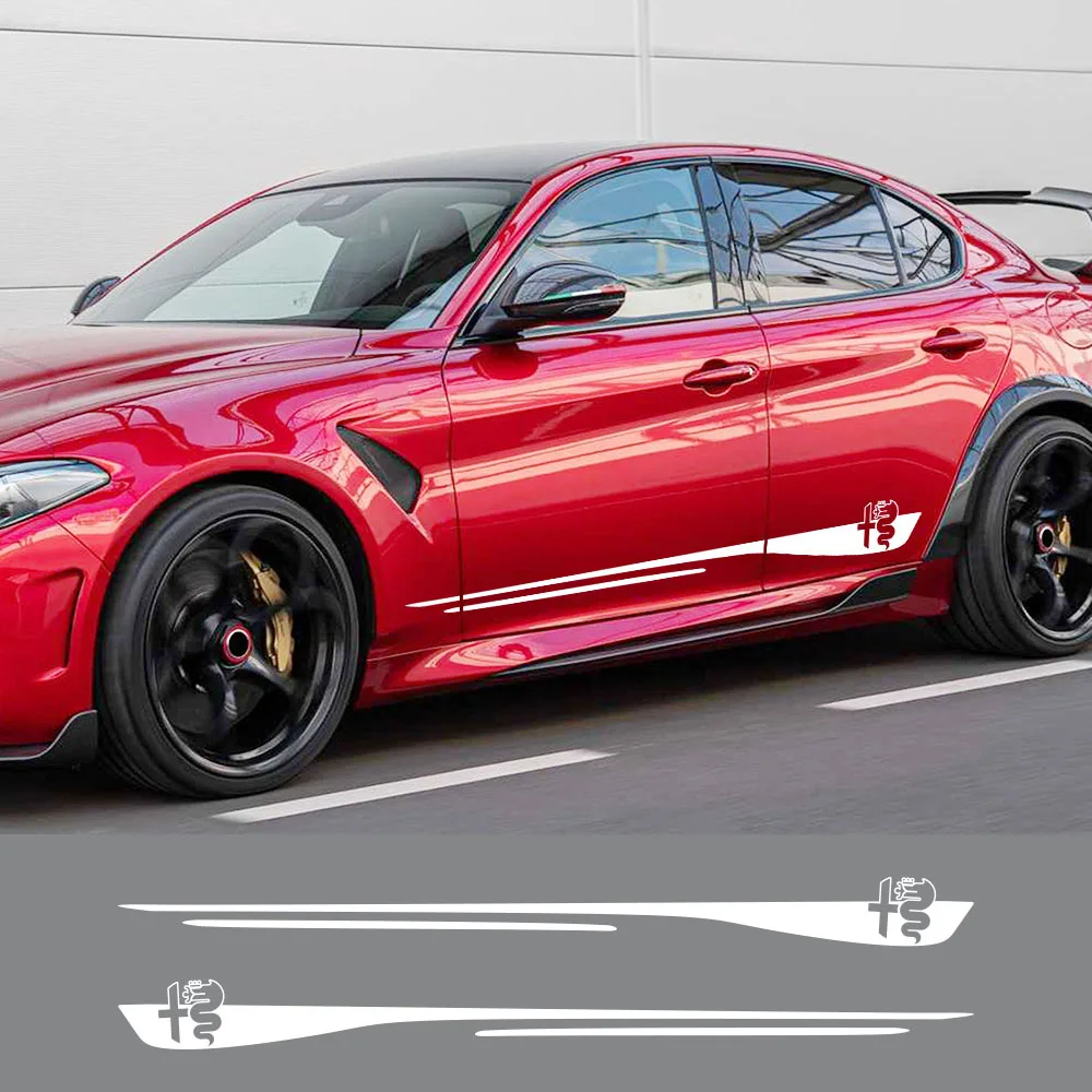 2pcs Car Door Side Stickers For Alfa Romeo Giulietta Mito 4c 159 147 ...