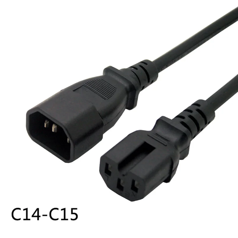 10 Pcs Iec320 C14 Male Plug To Iec320 C15 Female Power Extension Cable ...