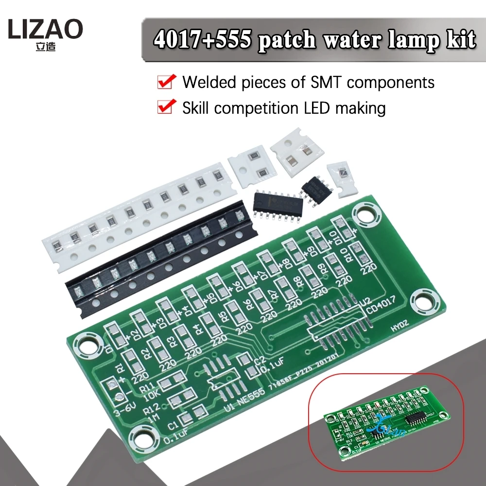 Smart Electronics Kit Smd Welding Training Ne555+cd4017 Light Water Flowing Light Led Module Diy ...