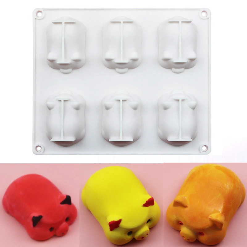 3D Pig Mousse Cake Silicone Mold Cute Piggy Baking Pan For French ...