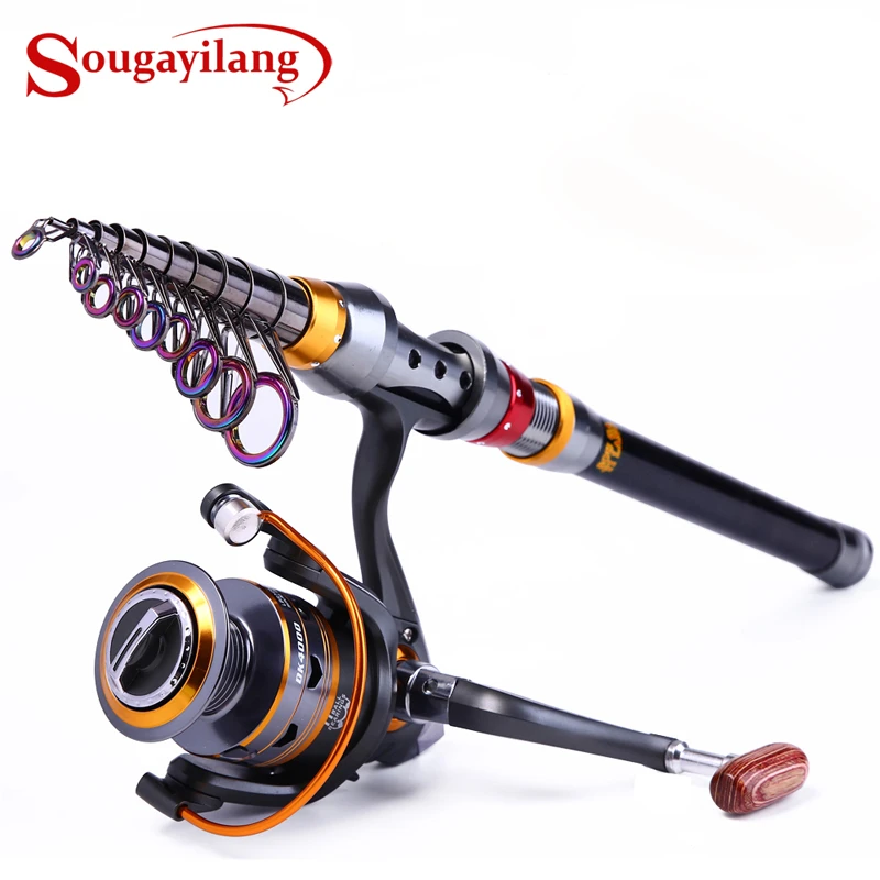 Sougayilang 1.8 3.6m Telescopic Fishing Rod and 11BB Fishing Reel Wheel ...