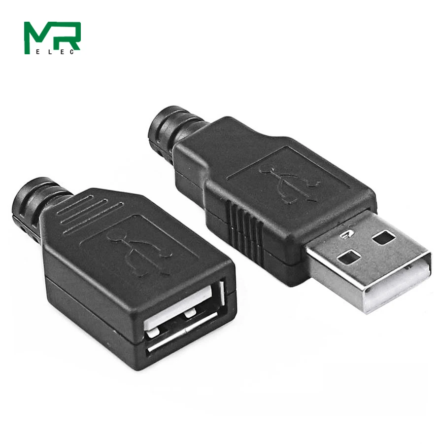 hot New Type A Male USB 4 Pin Plug Socket usb connector With Black ...