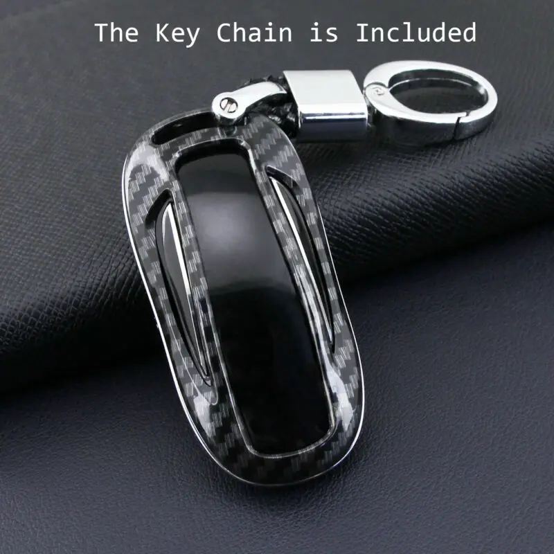 For Tesla Model X 2016 2019 Car Key Case Case Carbon Fiber Key Fob ...