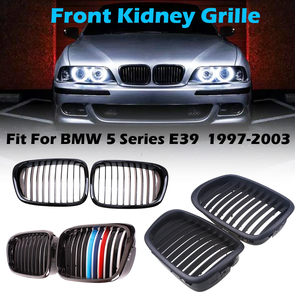 Front Bumper Kidney Grille Single Slat Grilles Fit For Bmw 5 Series E39 ...