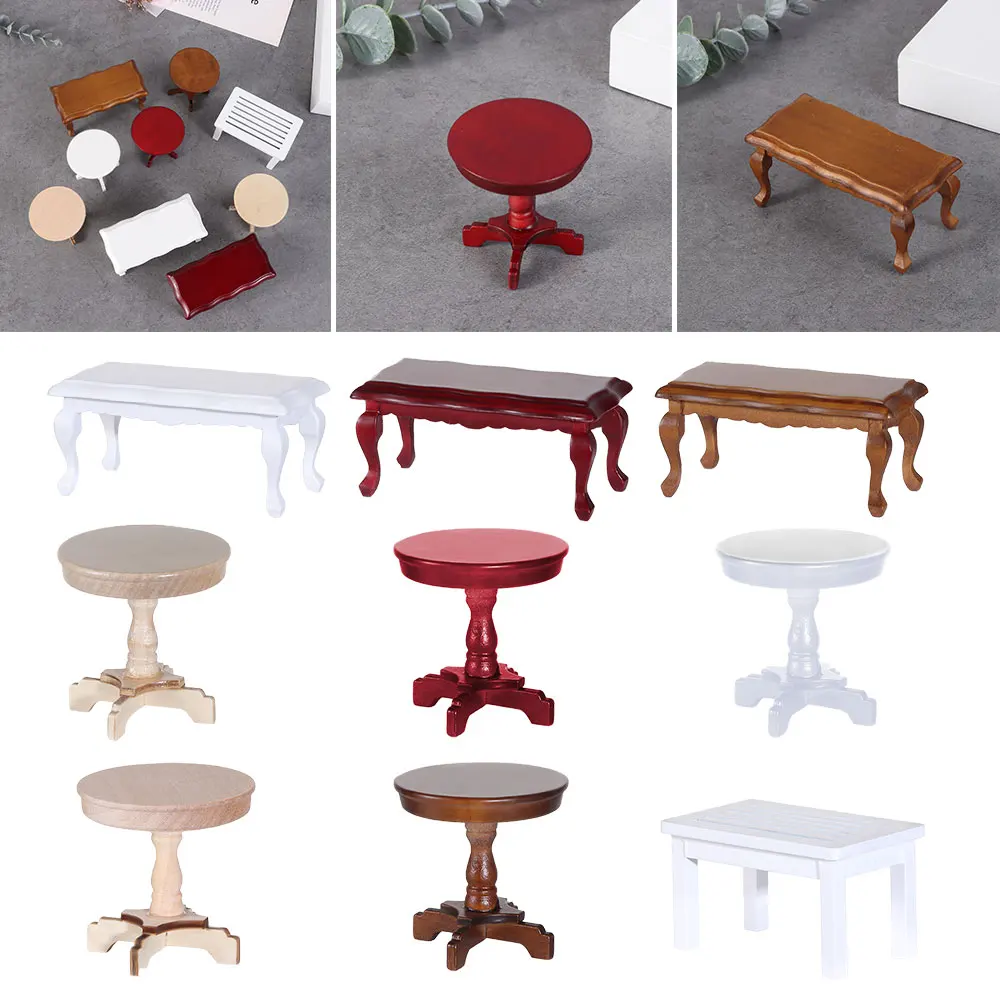 1-12-Dollhouse-Mini-Wooden-Coffee-Table-Living-Room-Miniature ...