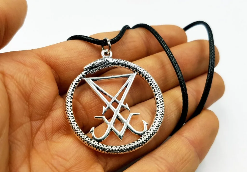 Occult Sigil of Lucifer Necklace Luciferian Seal of Lucifer Ouroborus ...