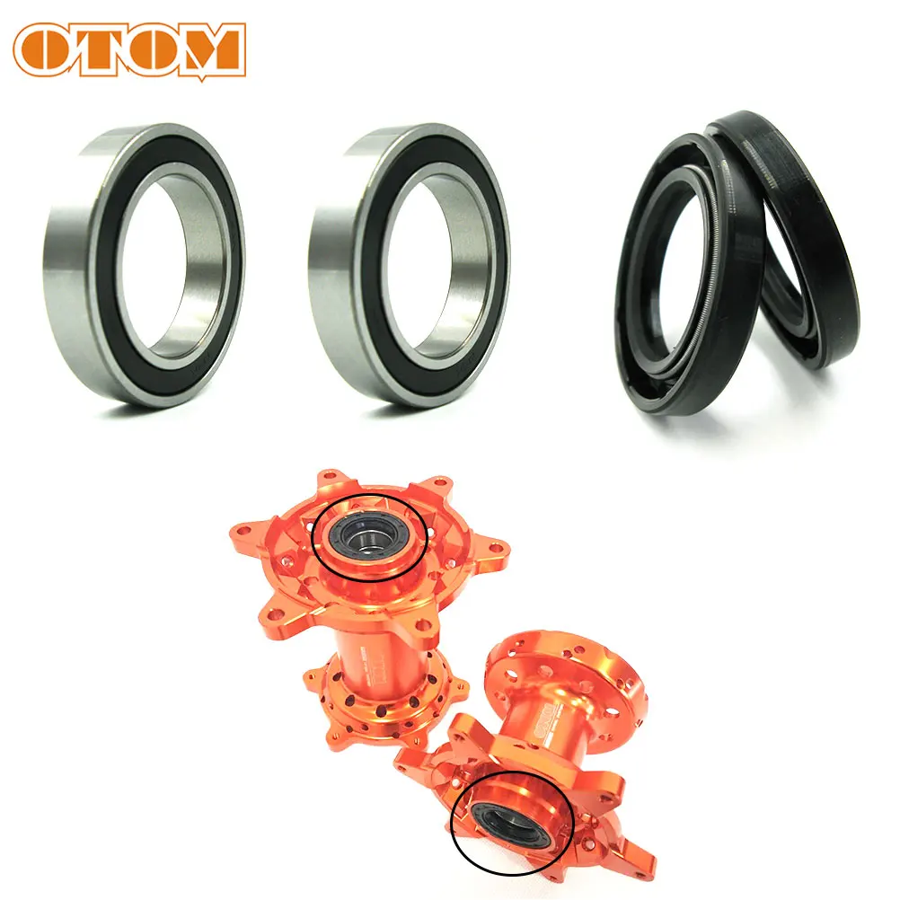 OTOM Motorcycle Front Rear Wheel Hub Oil Seal Bearing Set For KTM EXC ...