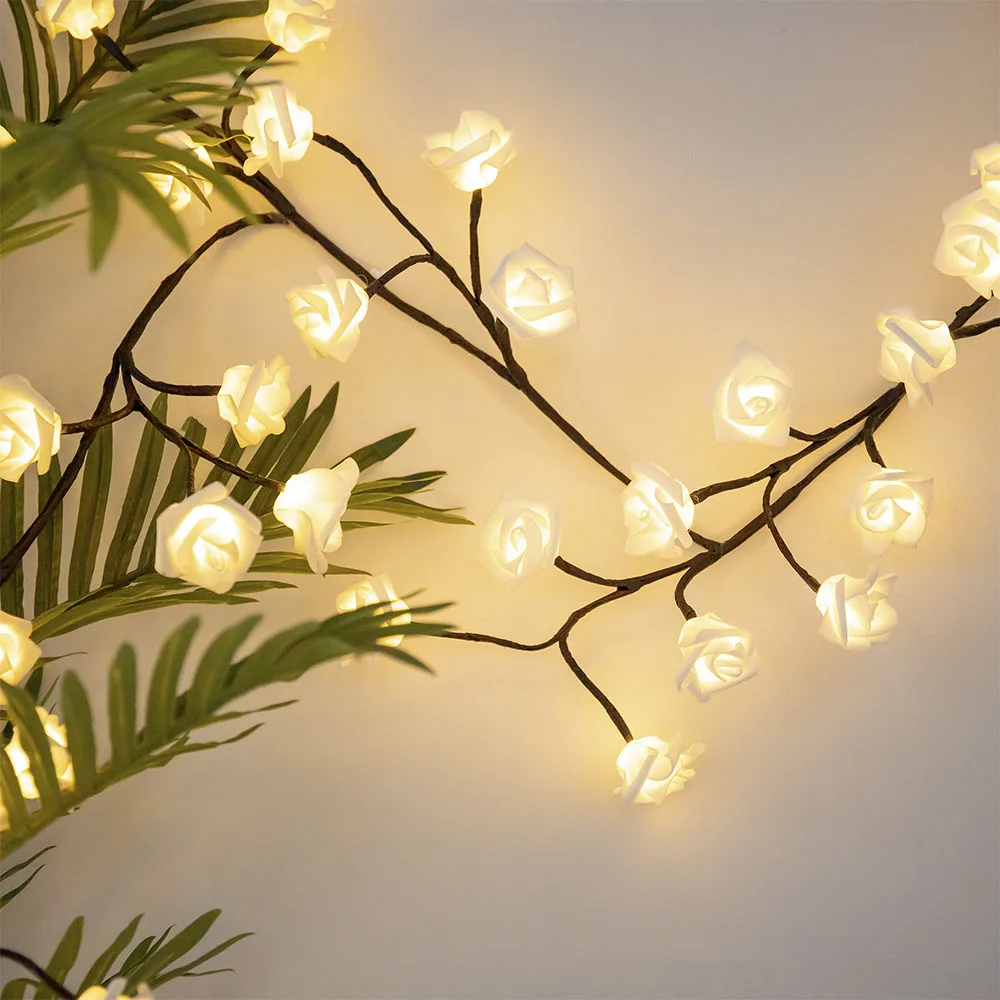 3m-60LEDs-Rose-Rattan-Garland-Fairy-Lamp-110V-220V-Home-Modeling-LED ...