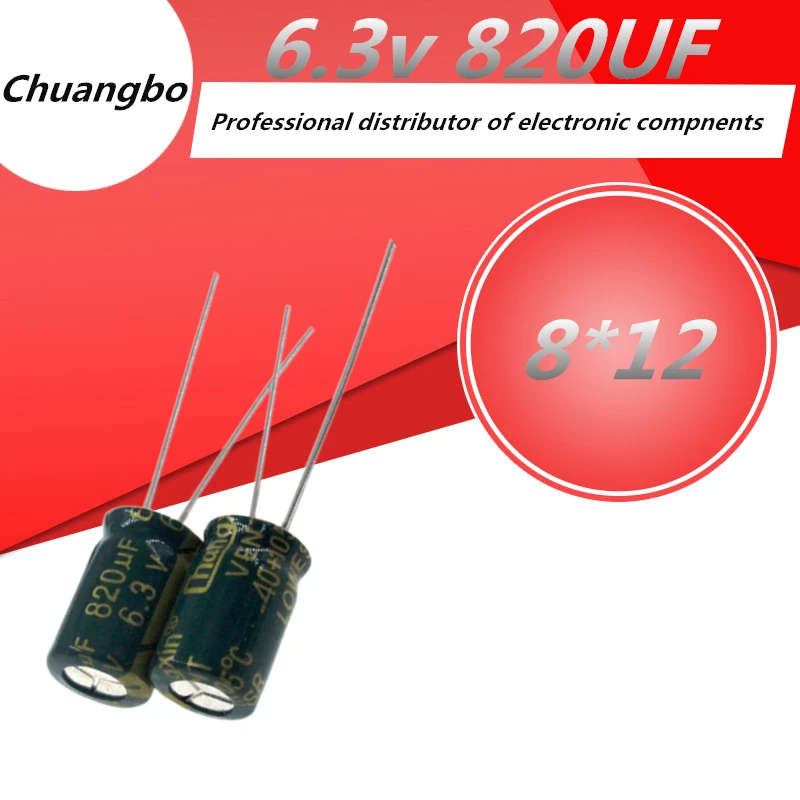 10pcs-820uF-6-3V-8x12mm-low-ESR-impedance-high-frequency-aluminum ...