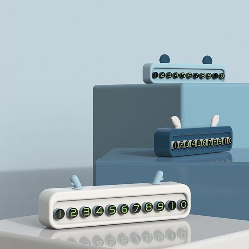 3D Cartoon Car Temporary Parking Card Hidden Phone Number Plate Sticker ...