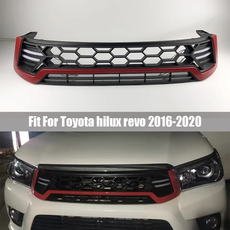 Front racing Grill For Toyota Hilux Revo 2016 2017 2020 Accessories ...