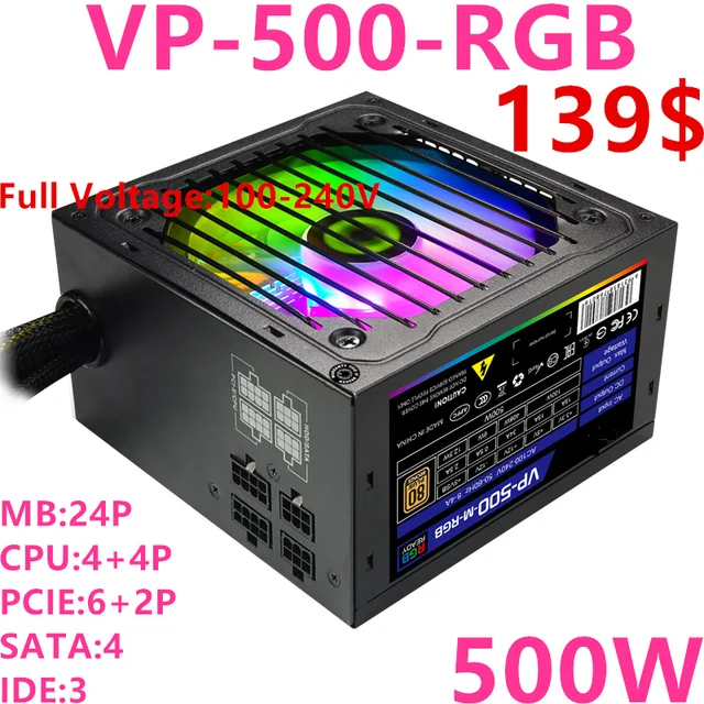 Original PSU For GameMax Game Mute Power Supply Rated 600W/500W/450W ...
