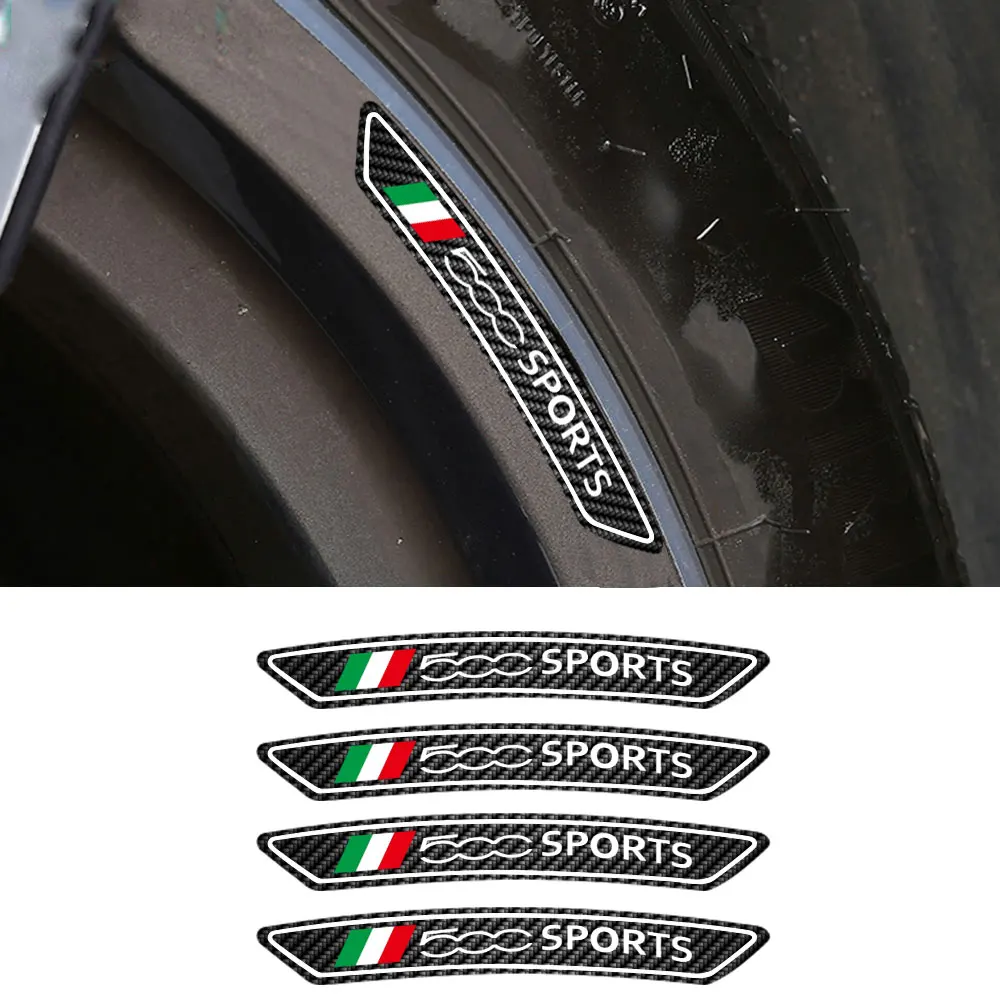 Carbon Fibre Decal Sticker Car Rim Sticker Car Wheel Sticker For Fiat ...