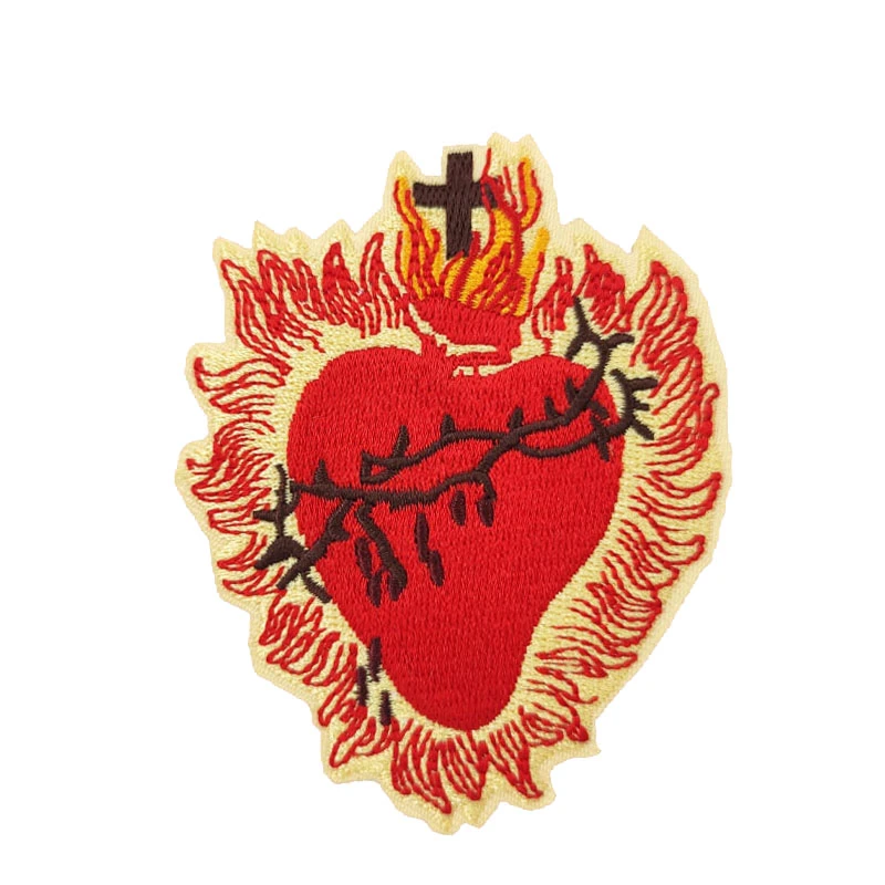Sacred Heart Jesus Church Catholic Christian Embroidered Iron On Patch ...