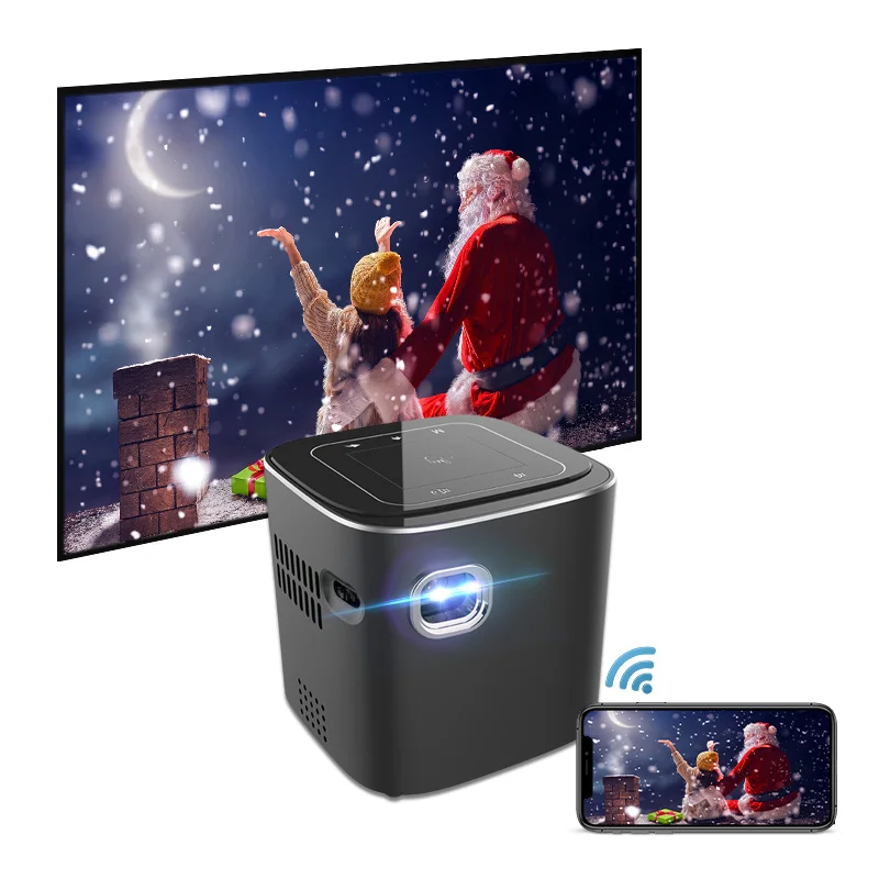 AYISA Mini Smart Projector 4K Phone Portable Pico Cube LED DLP Android ...