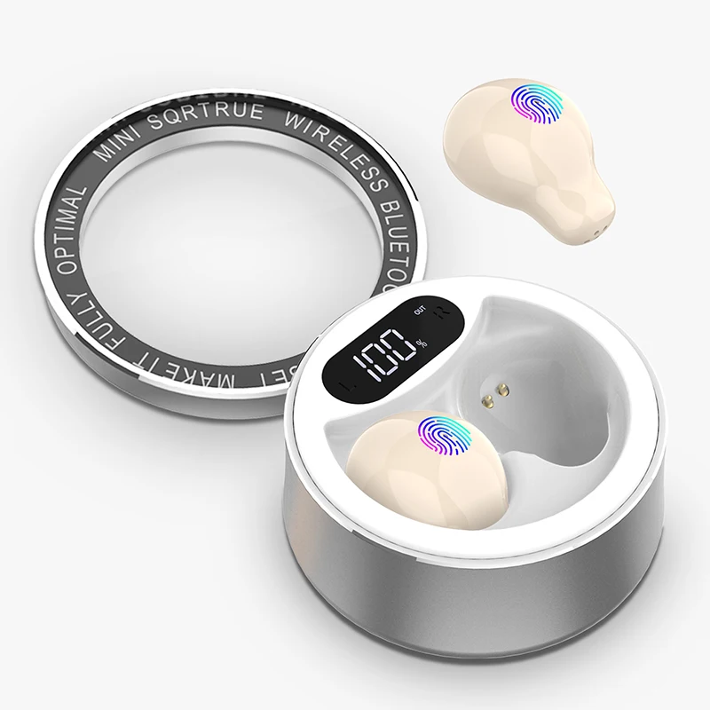 SQRMINI X26 Ultra Mini Wireless TWS Earphone Hidden Small Bluetooth ...